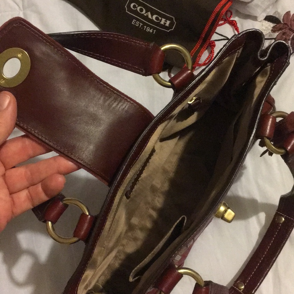 Coach Hamilton Logo Signature Red/Wine Carryall - Gem